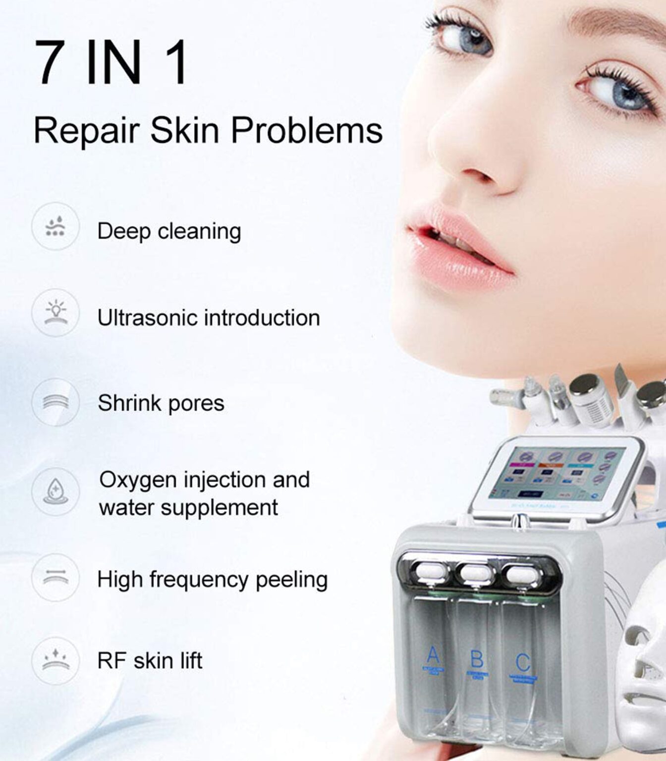 Reinsho 7 in 1 Hydro Dermabrasion Hydrogen Oxygen Facial Machine – Reinsho